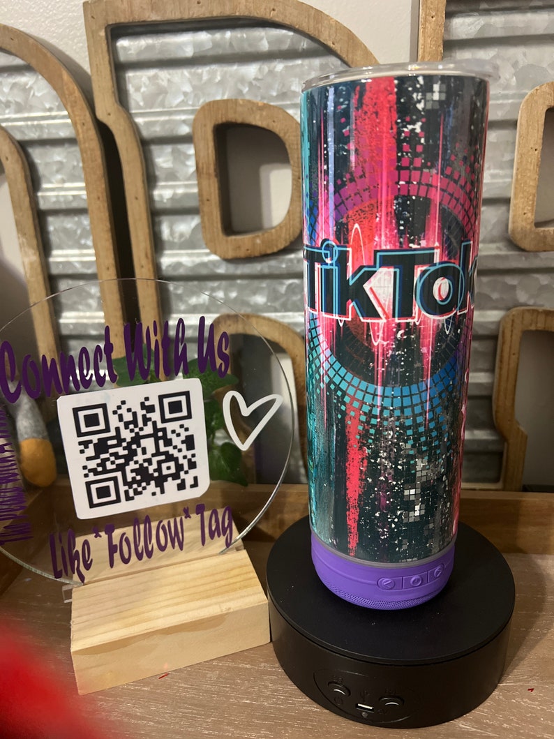 Tik Tok 20oz Tumbler, Bluetooth Speaker Tumbler 20 Oz, Personalized ...
