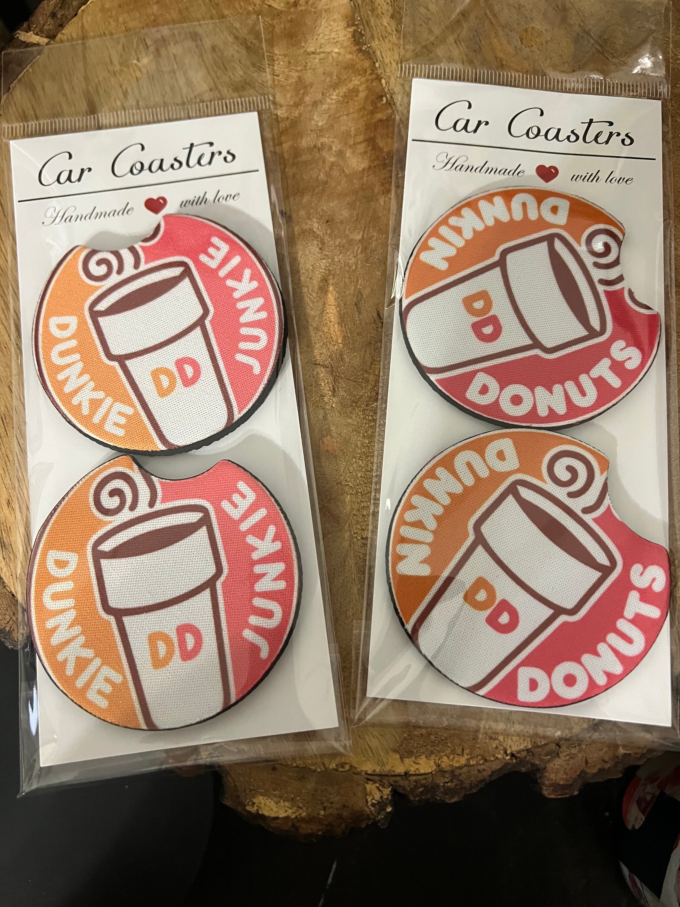 Dunkin Donuts Car Cup Coasters, Personalized Coasters, Dunkin Lovers ...