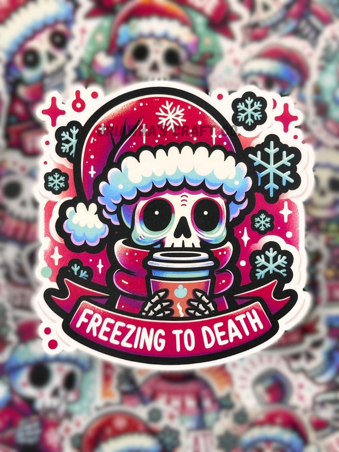 Christmas Sticker Freezing to Death Waterproof Vinyl Sticker Funny ...