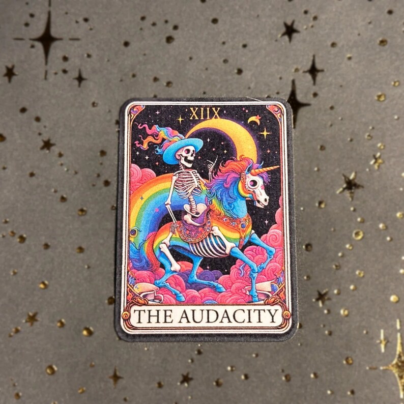 The Audacity Tarot Card Sticker - Colorful Water and Weather Resistant ...