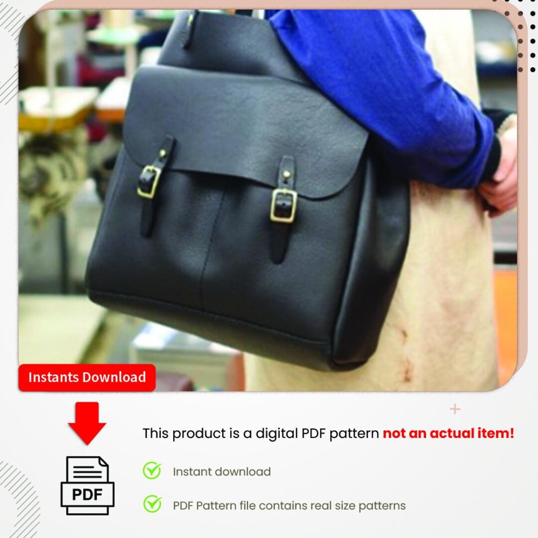 PDF Pattern Leather Shoulder Bag, Pattern PDF Download, Leather ...