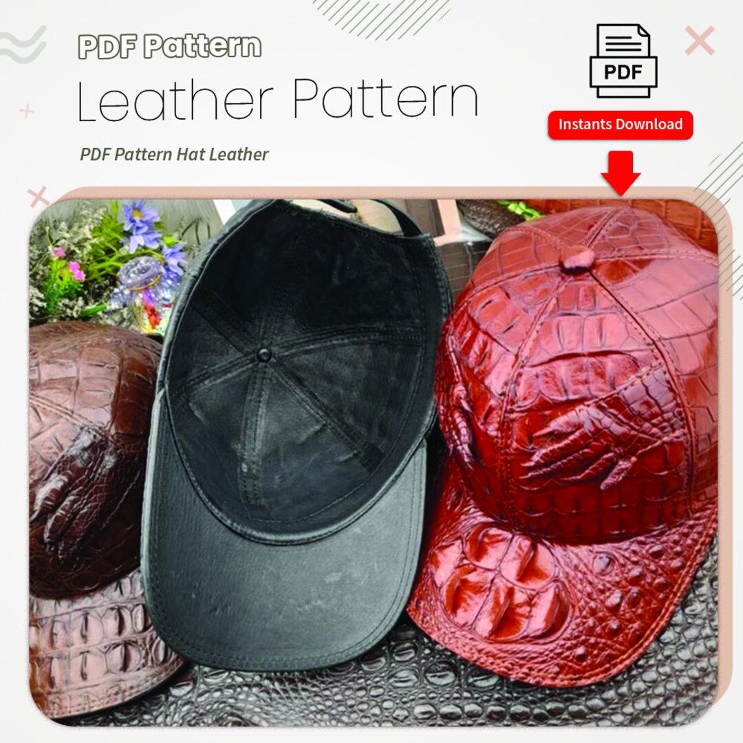 Leather Baseball Cap PDF Pattern Templates Classic Version, Leather ...