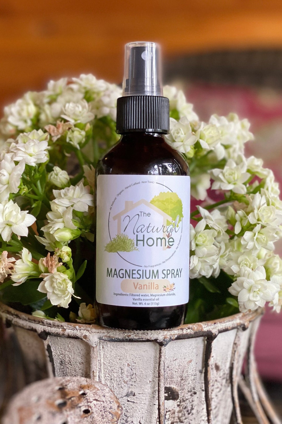 Magnesium Spray 4oz Glass Amber Bottle Magnesium Chloride Sleep Calm ...