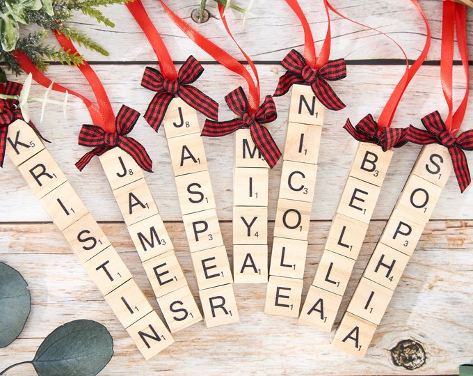 Custom Scrabble Letter Name Ornaments Christmas Ornament Timeless Gift ...