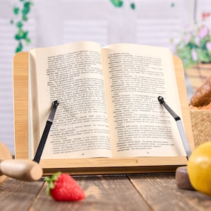 Wooden Cookbook Holder Personalized Cookbook Stand Recipe Book Holder ...