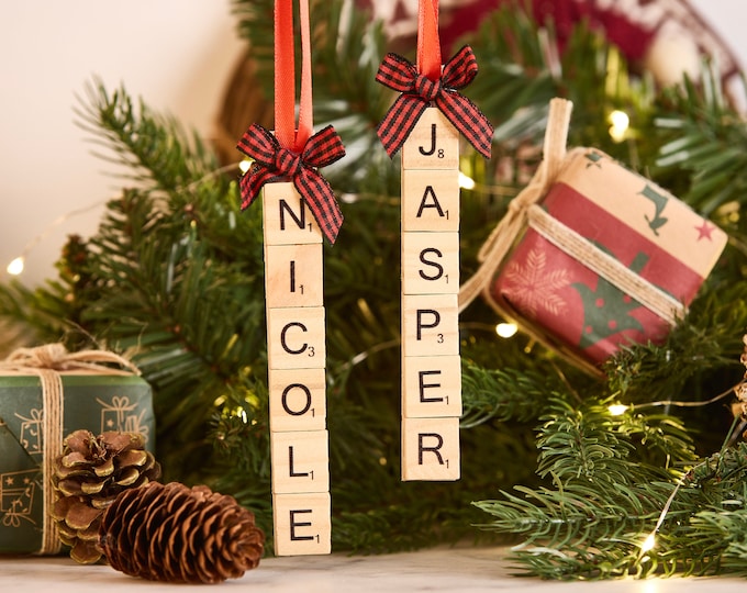 Custom Scrabble Letter Name Ornaments Christmas Ornament Timeless Gift ...