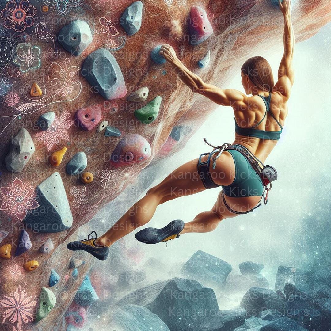 Rock Climbing Art Printable Clipart Bundle High-quality Pngs of Women ...