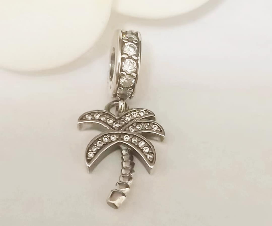 Pandora Silver Handmade Palm Tree Dangle Charm - Etsy