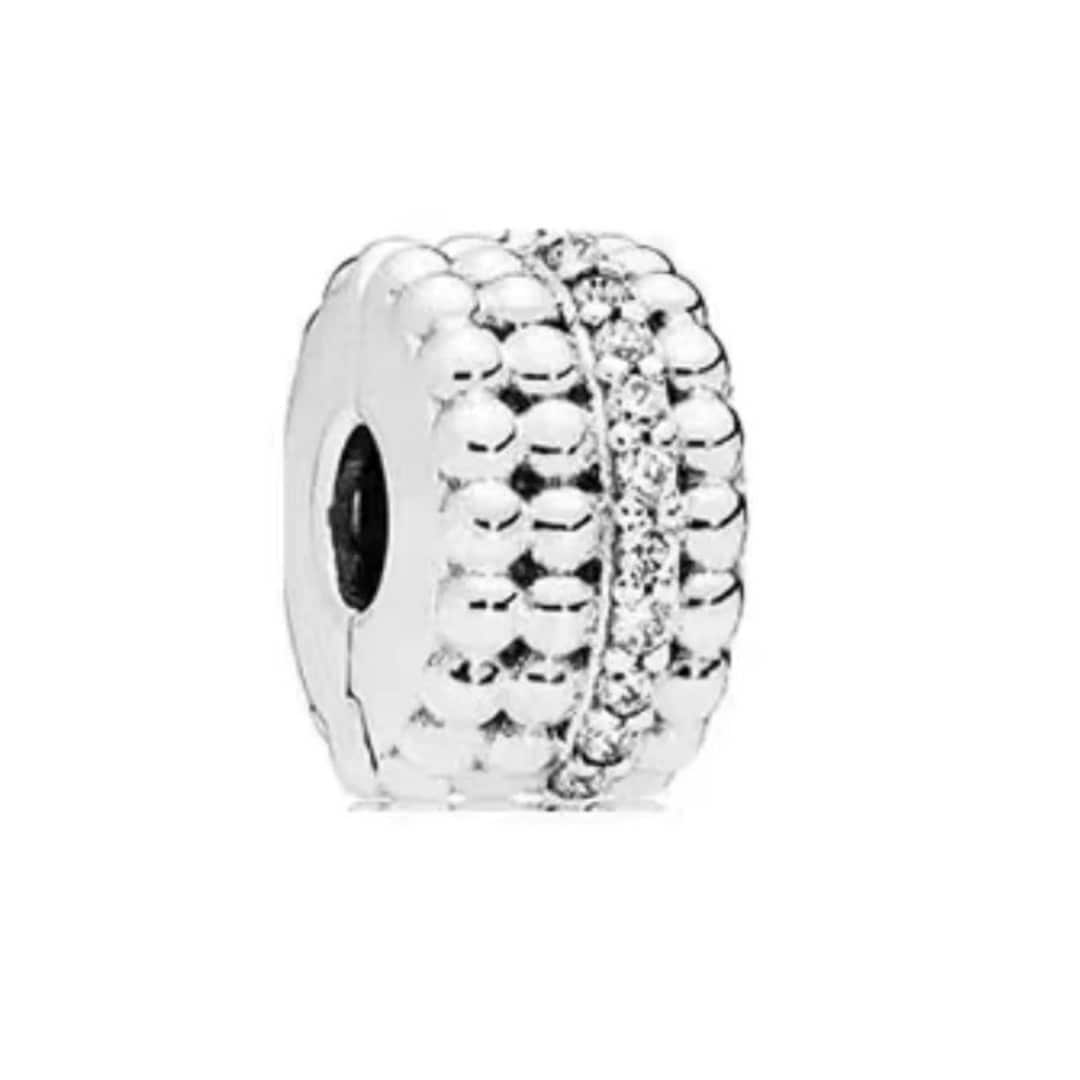 Authentic Pandora Silver Handmade Charm Round Insert CLIPS Spacer - Etsy