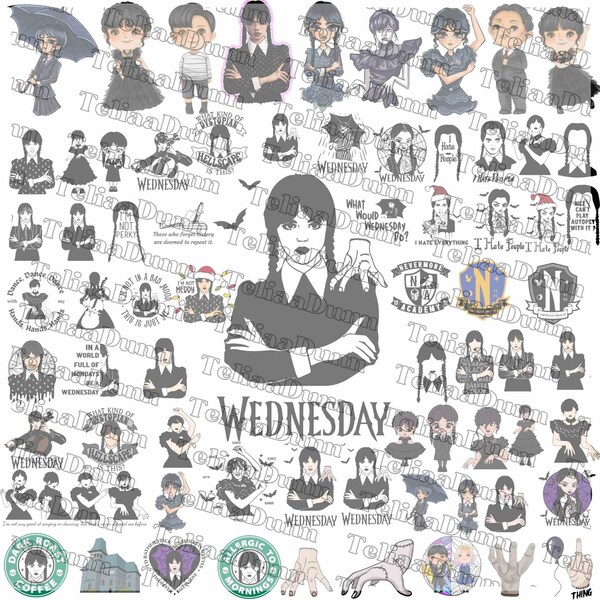 Wednesday Addams Silhouette - Etsy