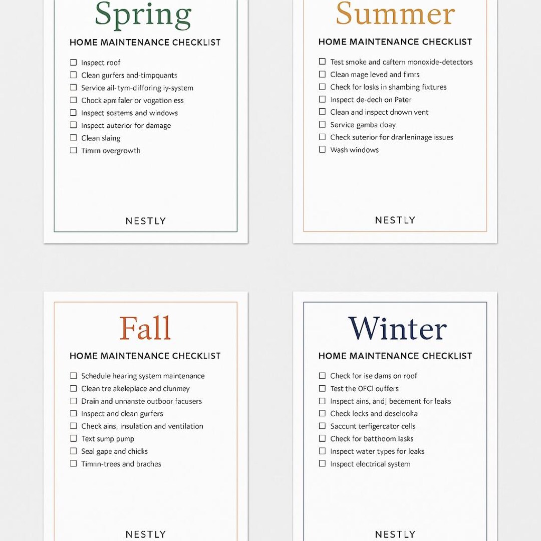 Seasonal Home Maintenance Checklists (printable Bundle) - Etsy