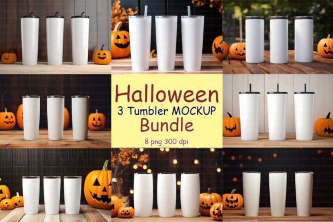 Halloween Tumblers Mockup Bundle Straight Tumbler Mock up - Etsy