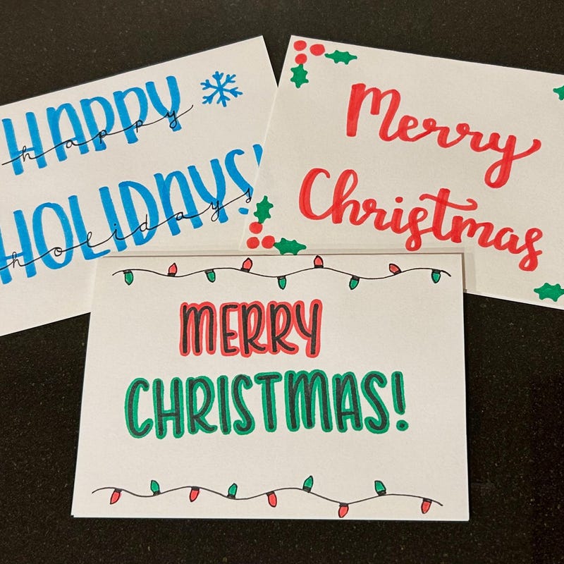 Handwritten Christmas Cards - Etsy