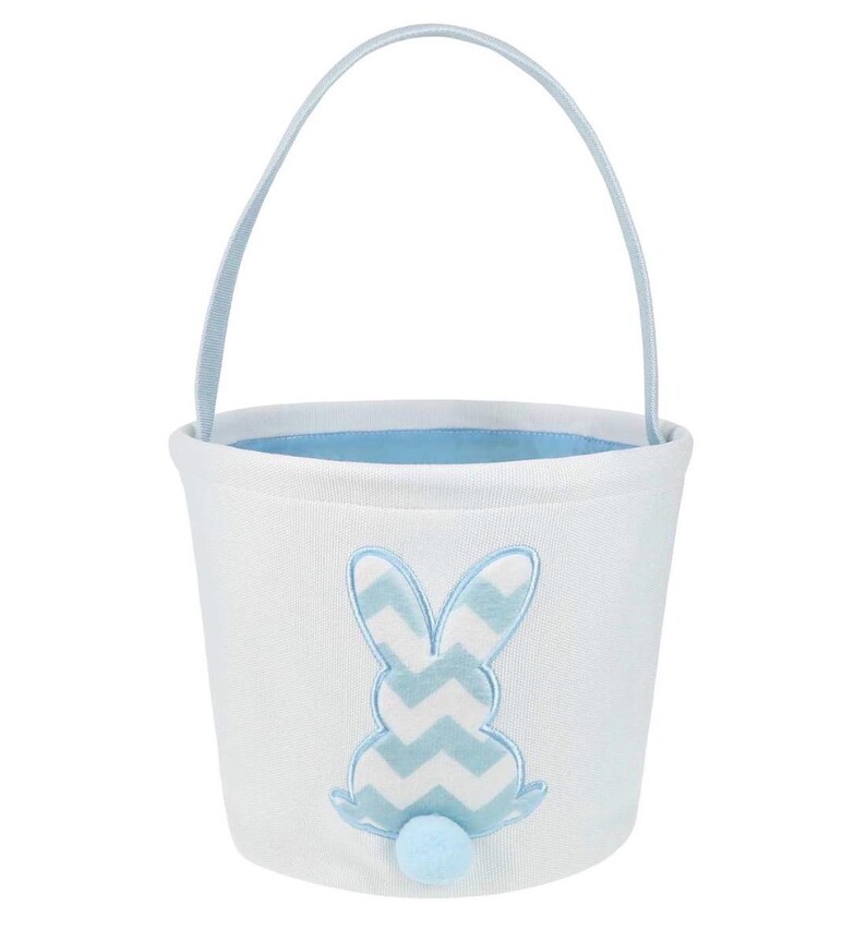 Personalized Embroidered Easter Basket, Bunny Kids Gift, Canvas Easter ...