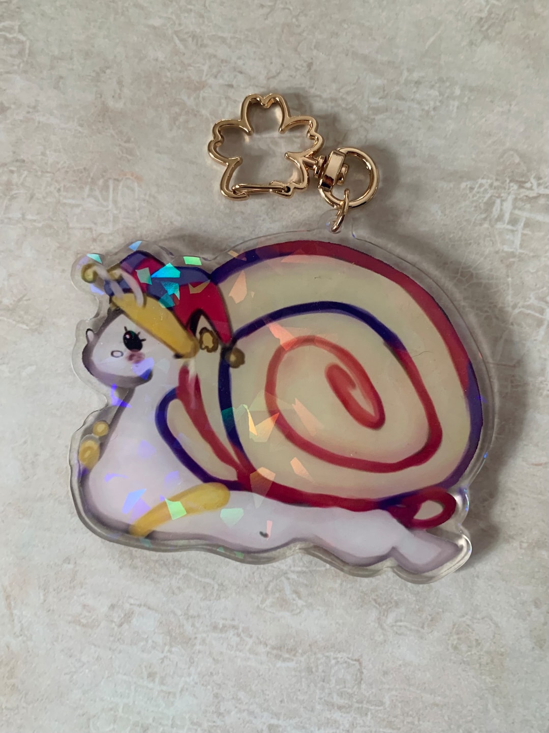 Pomni Digital Circus Holographic Snail Keychains - Etsy