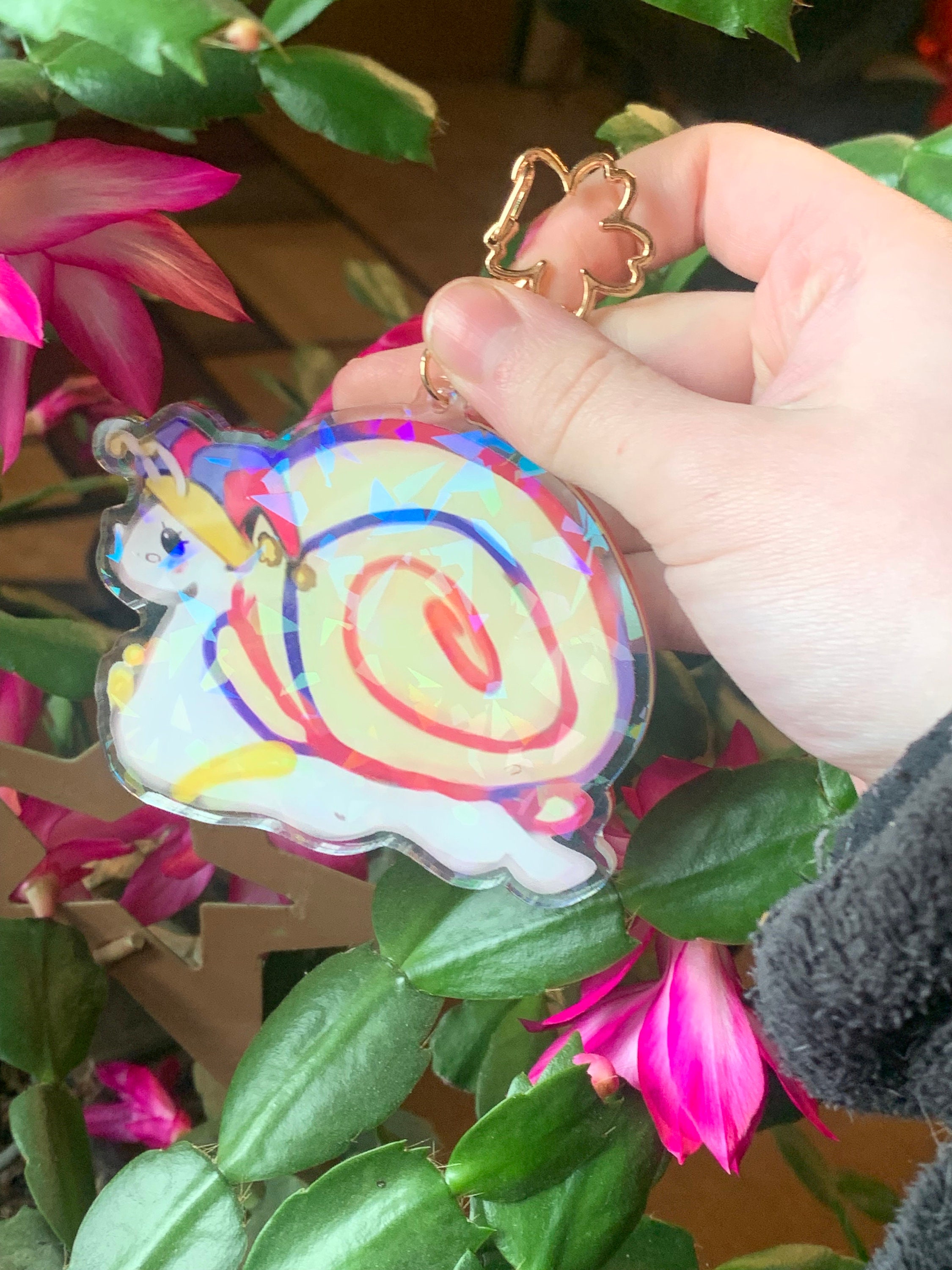 Pomni Digital Circus Holographic Snail Keychains - Etsy