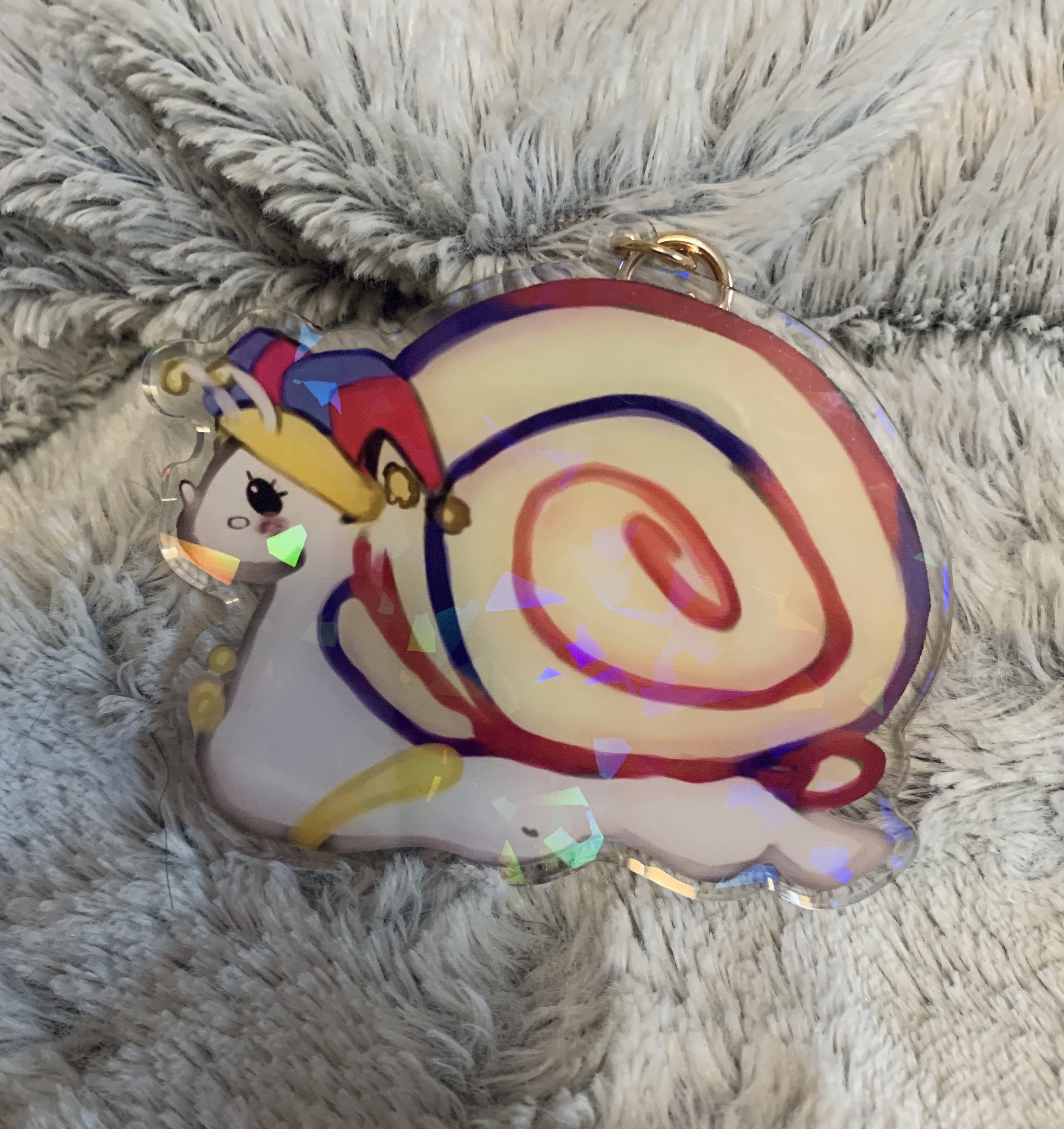 Pomni Digital Circus Holographic Snail Keychains - Etsy