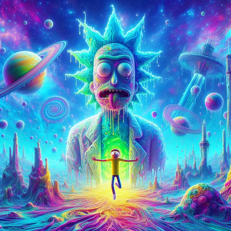 3d Wall Art, Psychedelic Rick and Morty, Birthday Gift for Kids, Hyper ...