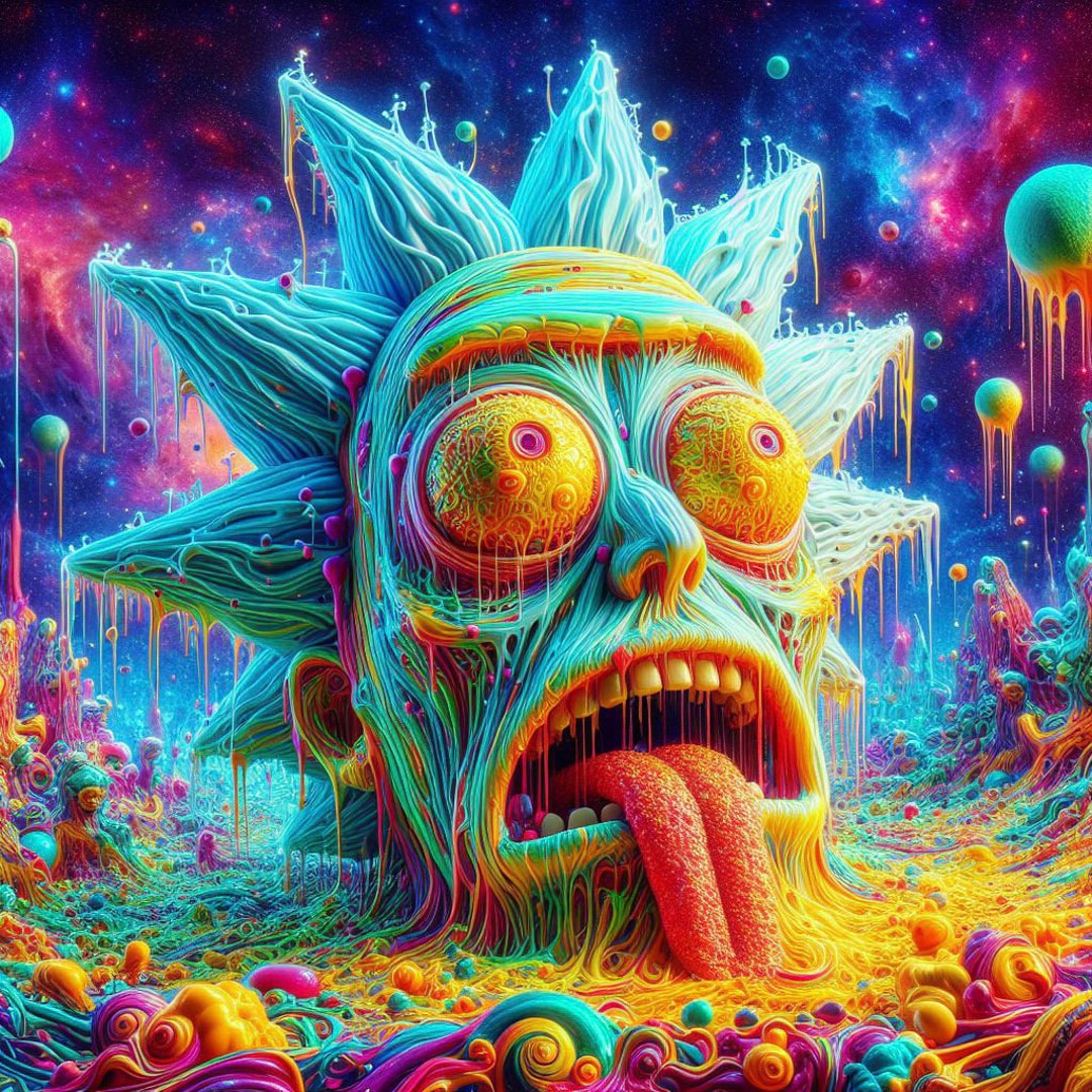 Digital Download, Wall Art, Psychedelic Rick and Morty, Birthday Gift ...