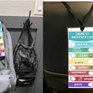 Kids Backpack Check List - Etsy