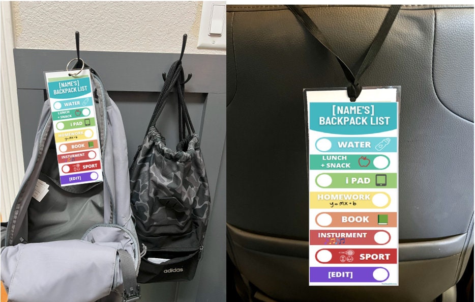 Kids Backpack Check List - Etsy