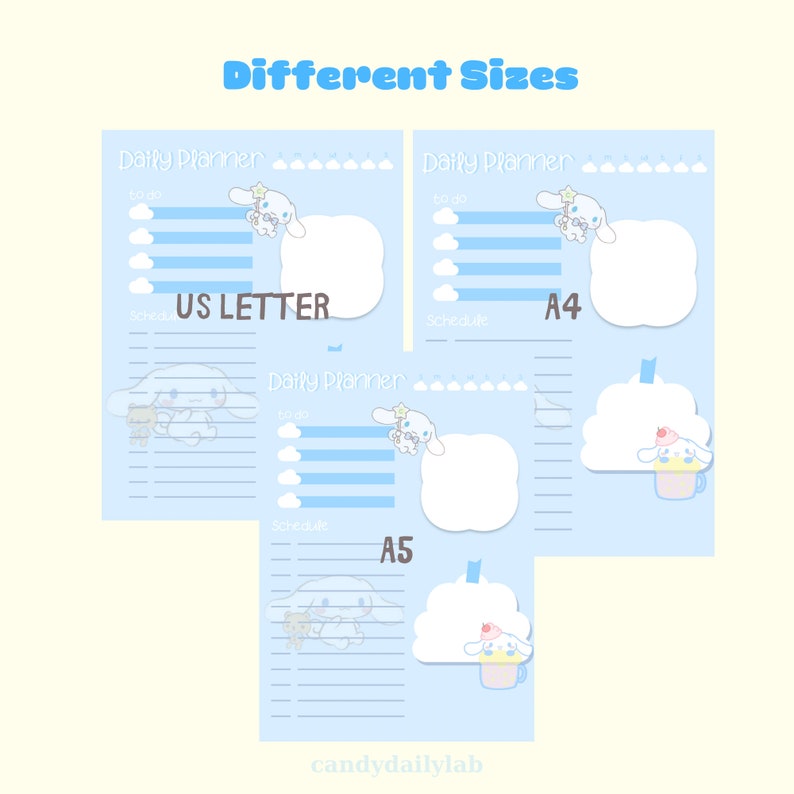 Cute Kawaii Daily Planner Instant Download Printable PDF A4, A5, US ...