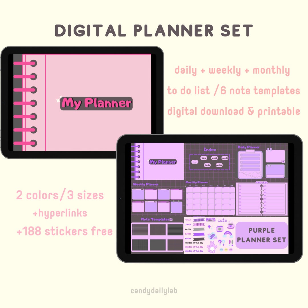 Organize Your Life in a Fun Way With the Digital Planner Set Download ...