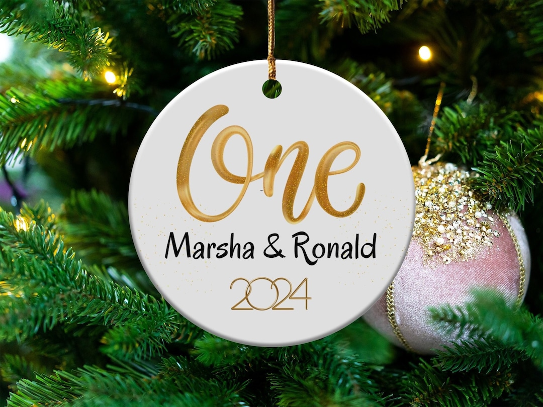 Personalized First Year Married Anniversary Ornament Custom Couples ...