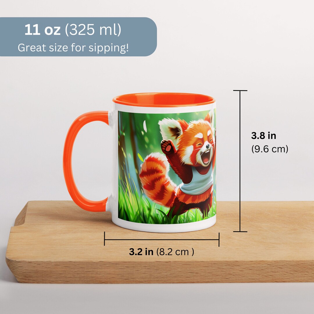 Custom Cheerleading Red Panda Coffee Cup, Adorable Gift for Red Panda ...