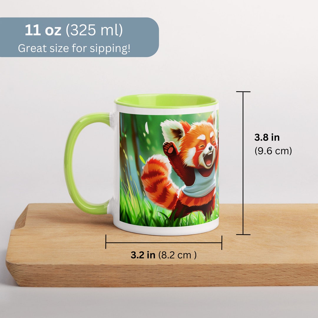 Custom Cheerleading Red Panda Coffee Cup, Adorable Gift for Red Panda ...