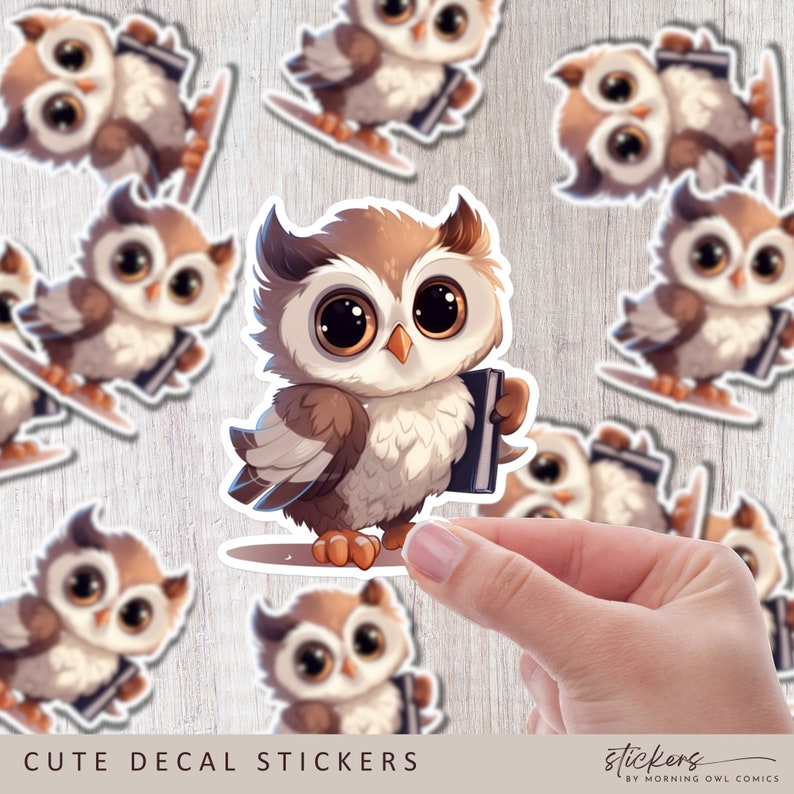 Cute Owl Sticker, Decal, Perfect for School, for Kids, Moms, Adults ...