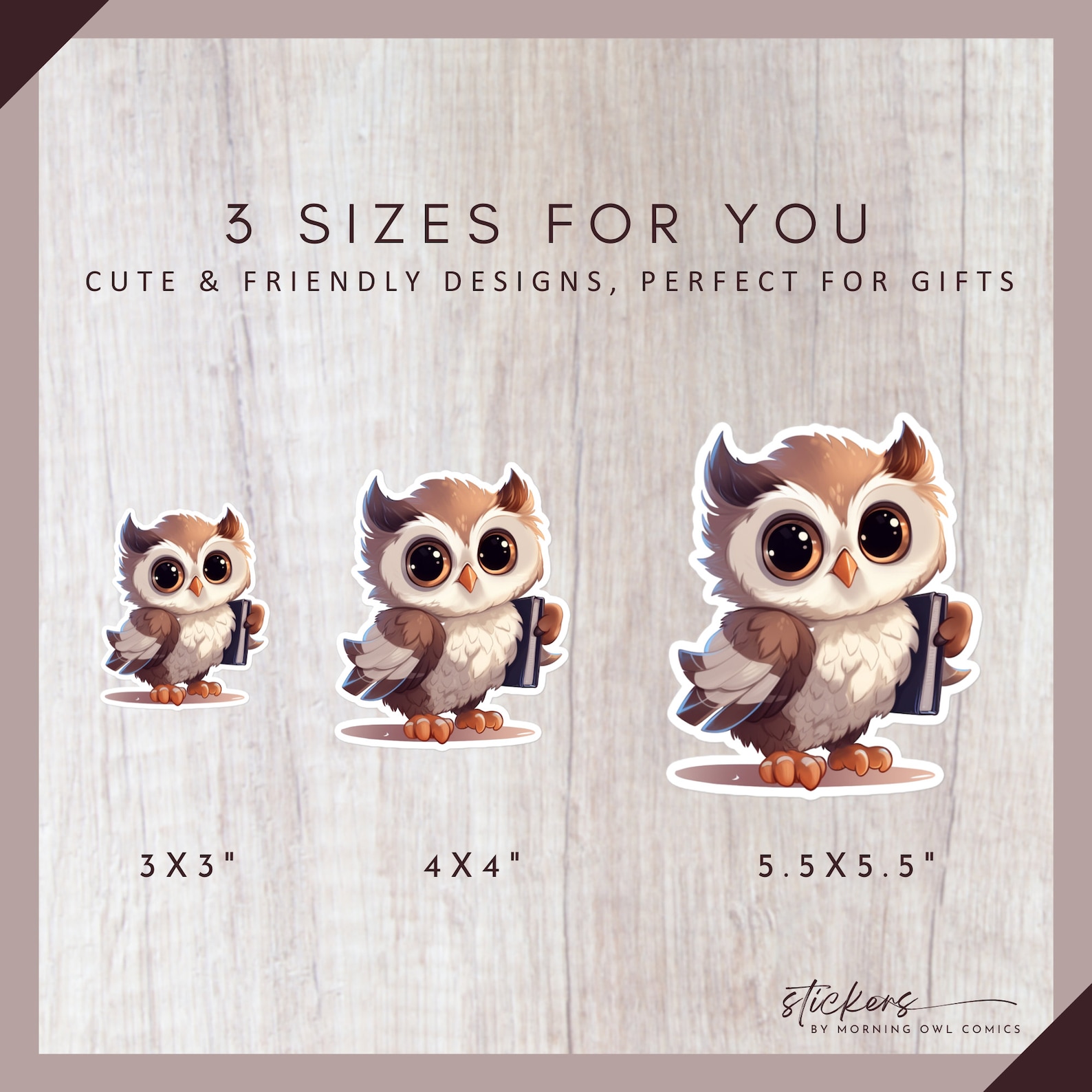 Cute Owl Sticker, Decal, Perfect for School, for Kids, Moms, Adults ...