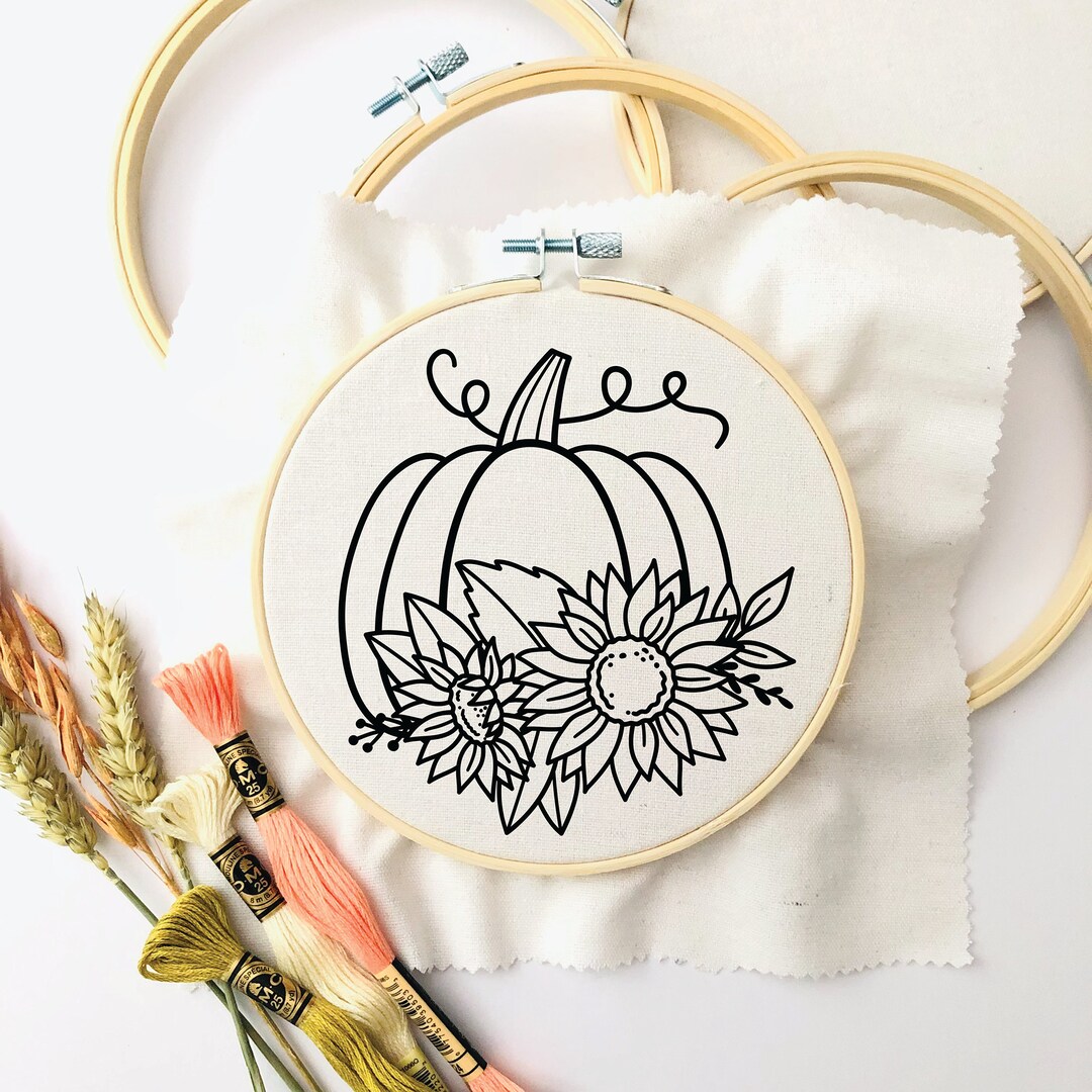 Pumpkin Embroidery Pattern, Hand Embroidery Pattern, Beginner ...