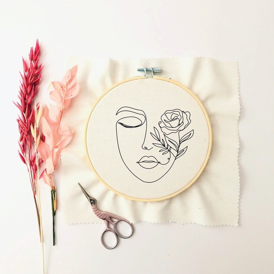 Lady Embroidery Template, Hand Embroidery Pattern, Beginners Embroidery ...