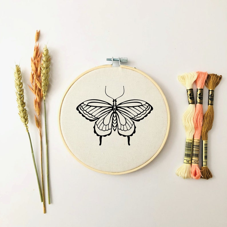 Butterfly Embroidery Pattern, Hand Embroidery Pattern, Beginner ...