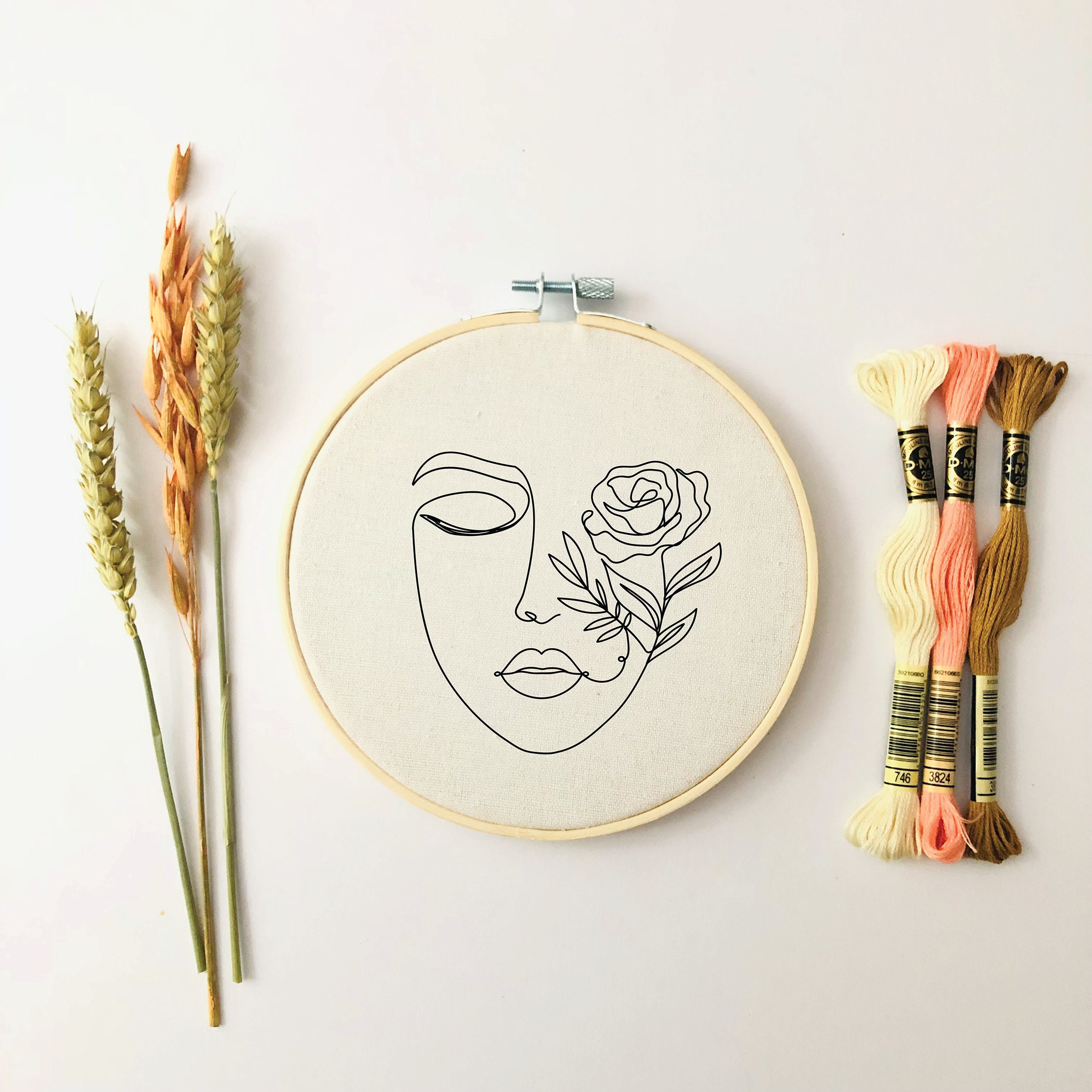 Lady Embroidery Template, Hand Embroidery Pattern, Beginners Embroidery ...