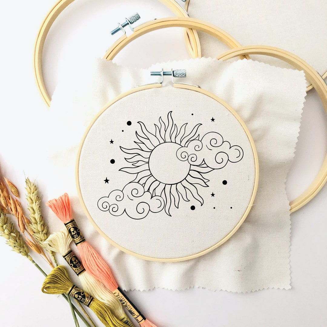 Sunshine Embroidery Pattern, Hand Embroidery Pattern, Beginner ...
