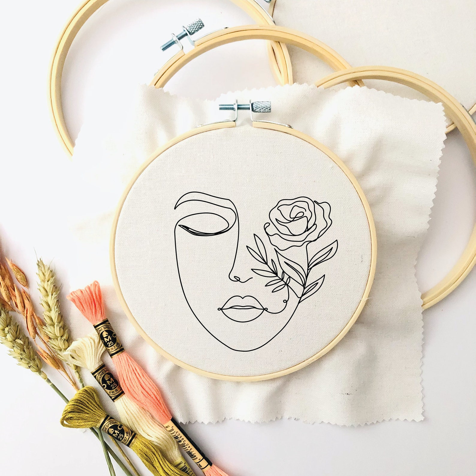 Lady Embroidery Template, Hand Embroidery Pattern, Beginners Embroidery ...