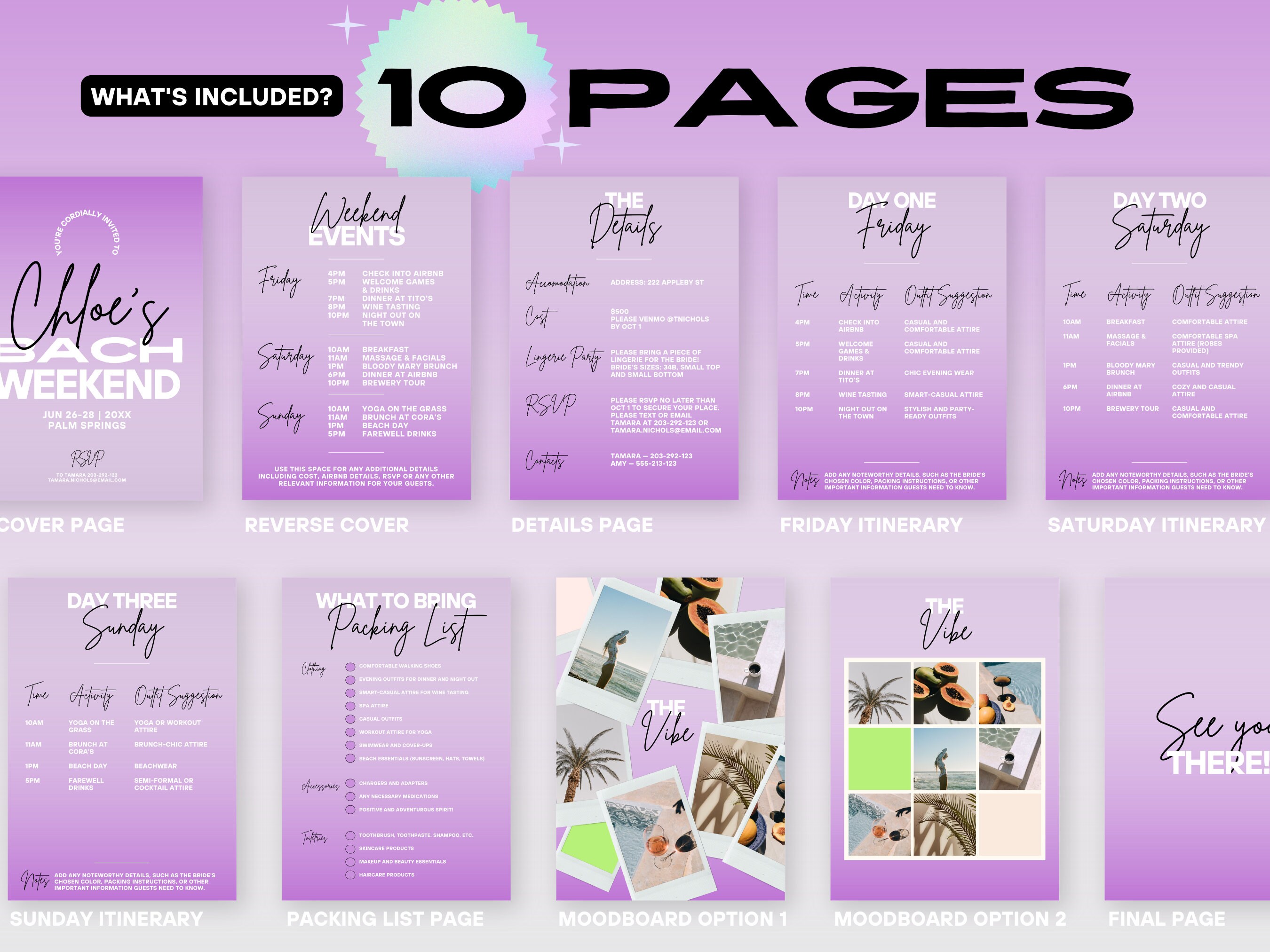 Deluxe Bachelorette Party Weekend Invitation Editable Canva Template ...