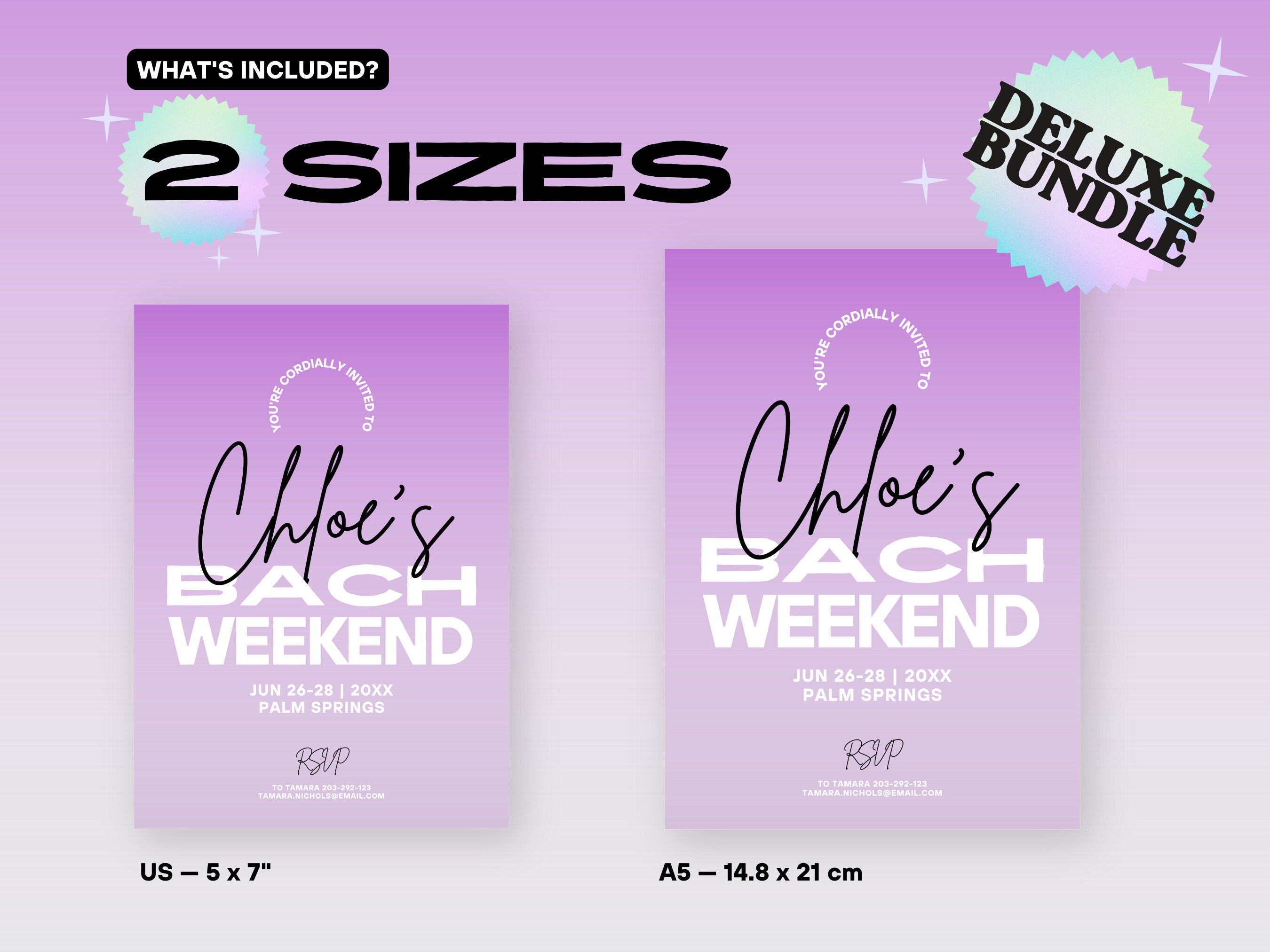 Deluxe Bachelorette Party Weekend Invitation Editable Canva Template ...