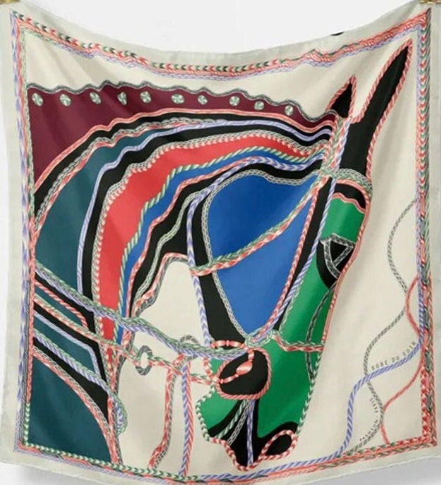 Equestrian Print Luxury Scarf - Etsy