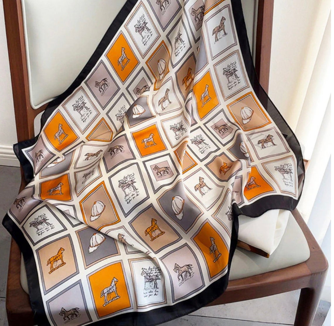 Equestrian Print Luxury Scarf - Etsy
