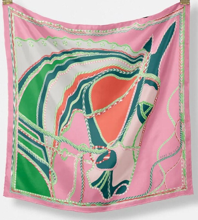 Equestrian Print Luxury Scarf - Etsy