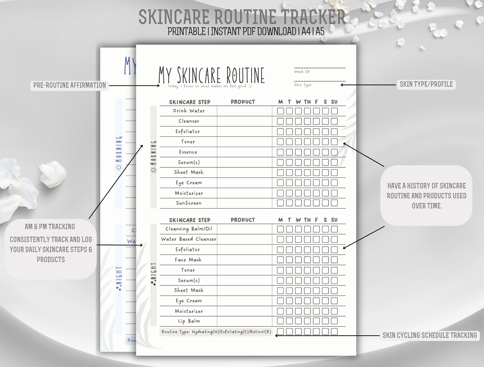 Skincare Routine Printable | Skincare Routine Planner | Beauty Routine ...