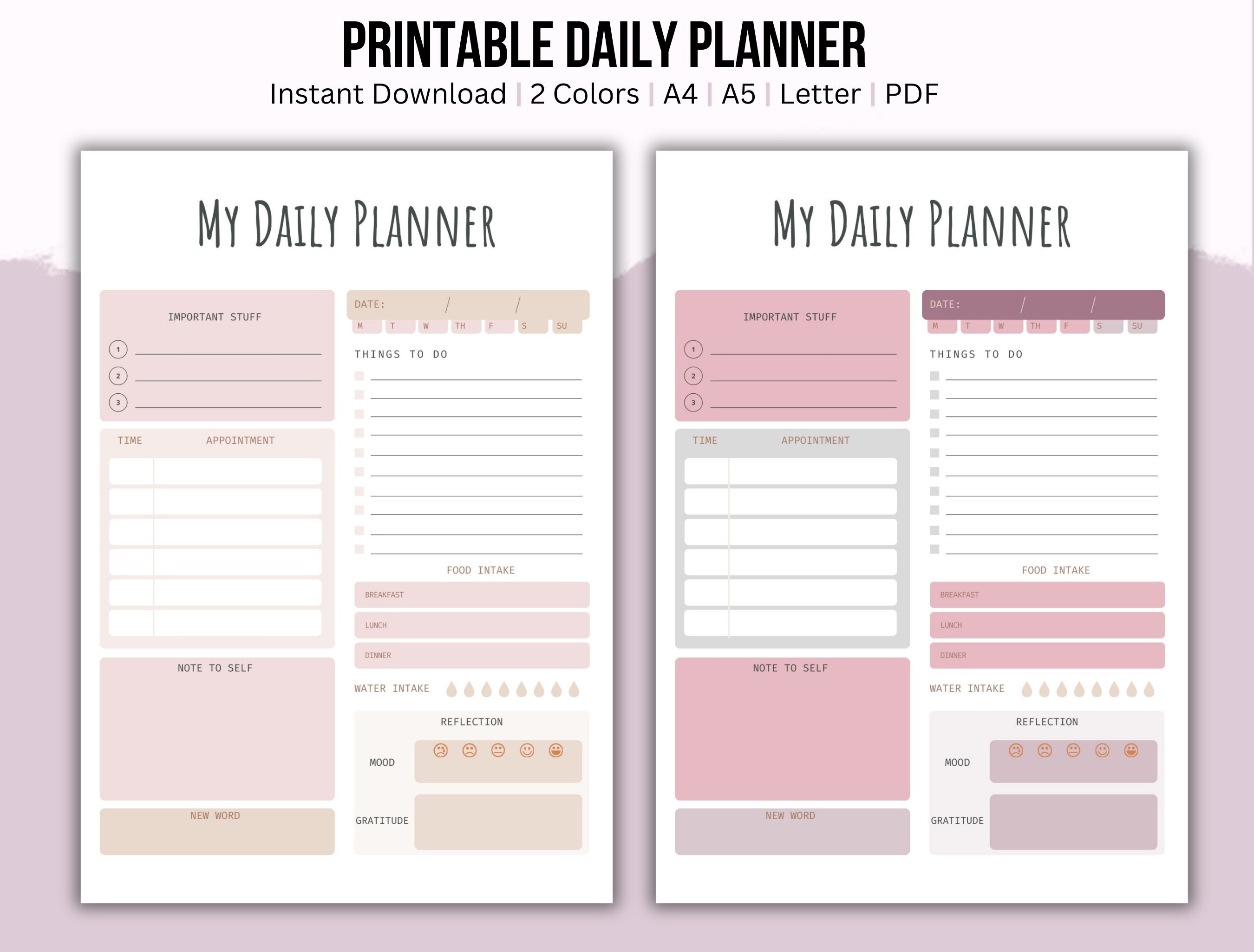 Printable Daily Planner: To-do List, Activity Journal (PDF) - Etsy