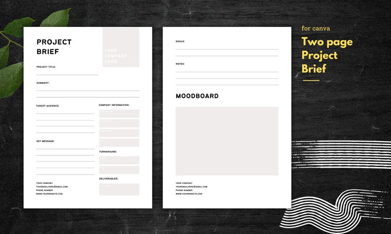 Project Brief Template L Canva Template L Digital Template L Creative ...
