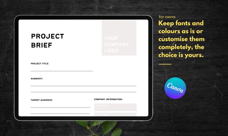 Project Brief Template L Canva Template L Digital Template L Creative ...