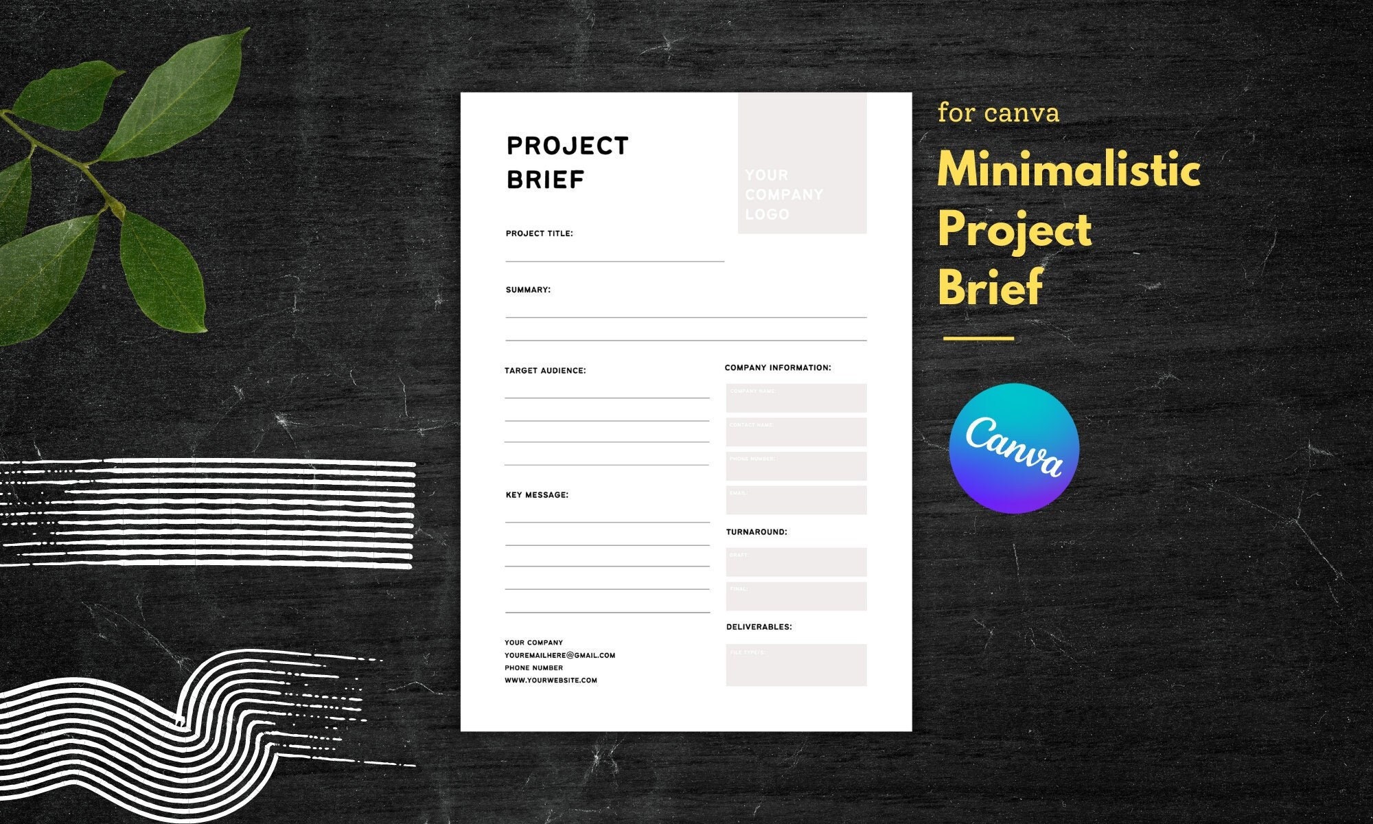 Project Brief Template L Canva Template L Digital Template L Creative ...