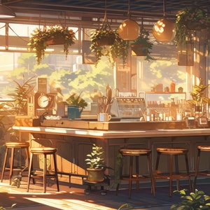 Anime Tokyo Cafe Desktop Wallpaper Bundle (44) - 2K HD (commercial Use ...