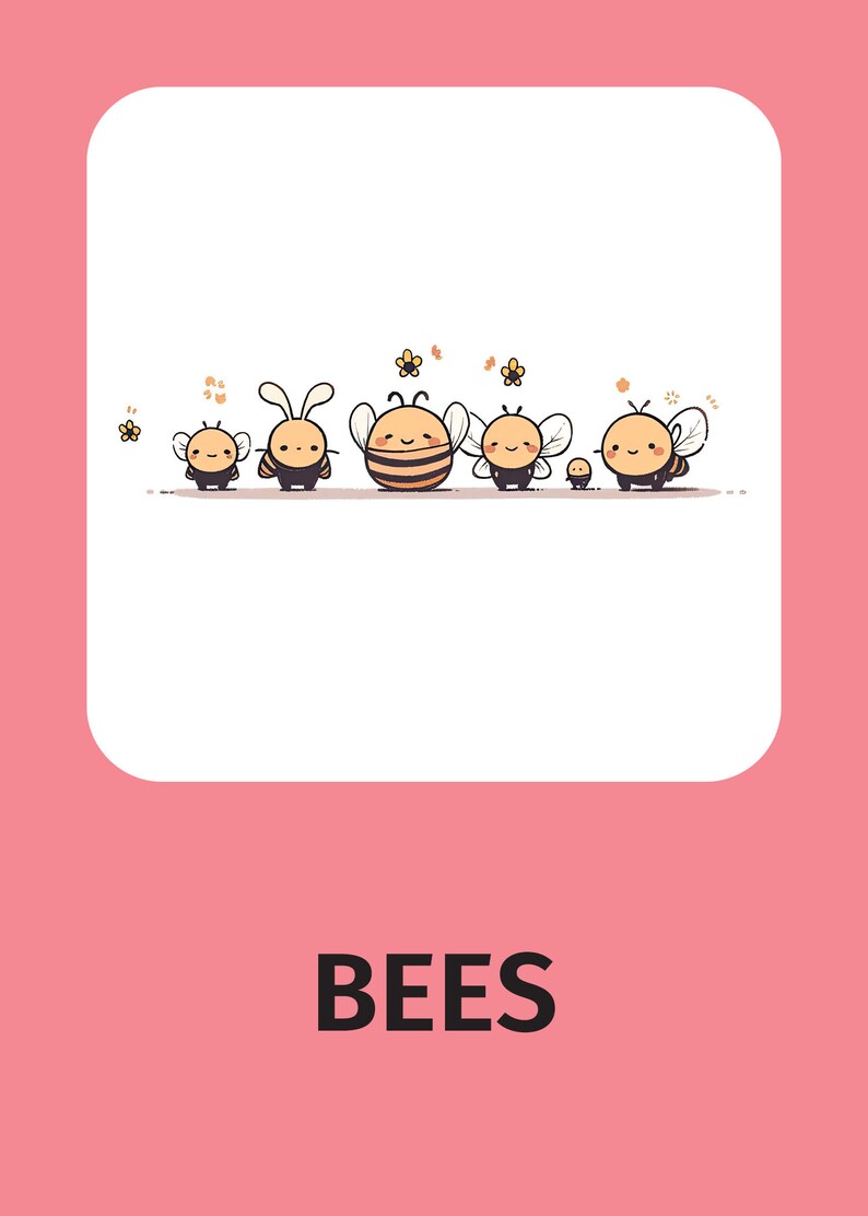 20 Cute Animal Flash Cards for Kids, Educational Printable Cards, 1 ...